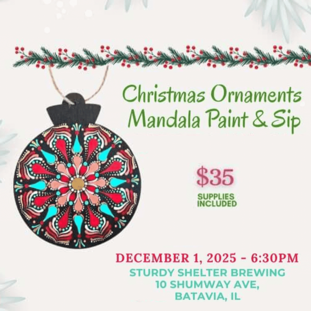 Christmas Ornaments Mandala Paint and Sip with Sukan Arts - Batavia ...